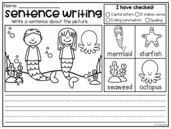 Summer Sentence Writing Worksheets - My Teaching Pal