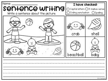 Summer Sentence Writing Worksheets - My Teaching Pal