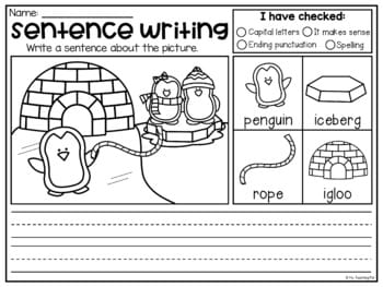 Winter Sentence Writing Worksheets - My Teaching Pal