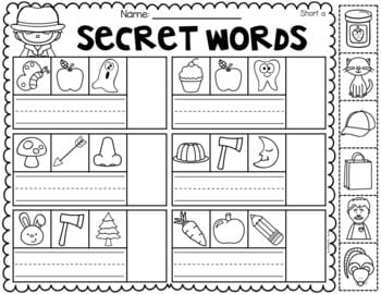 Secret Words Worksheets - CVC and Phonics - My Teaching Pal