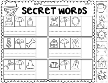 Secret Words Worksheets - CVC and Phonics - My Teaching Pal