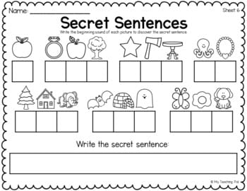 Secret Words and Sentences Worksheets - BUNDLE - My Teaching Pal