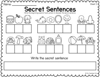 Secret Sentences Worksheets - CVC and Sight Words - My Teaching Pal
