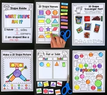 2D and 3D Shapes Worksheets - MEGA PACK - My Teaching Pal