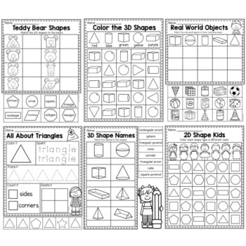2D and 3D Shapes Worksheets - MEGA PACK - My Teaching Pal