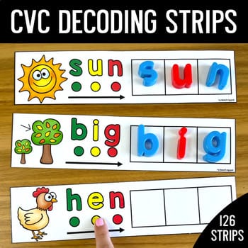 CVC Decoding Strips - Reading Decodable CVC Words Literacy Center - My ...