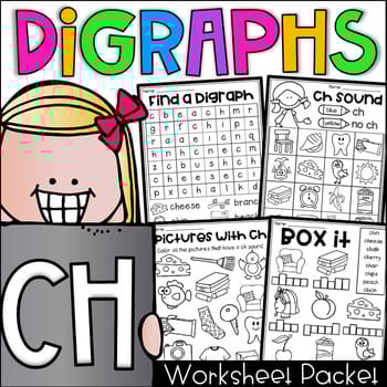 Ch Worksheet Packet - Digraphs Worksheets - My Teaching Pal