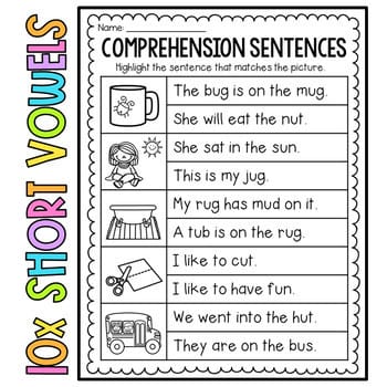 Comprehension Sentences Worksheets - My Teaching Pal