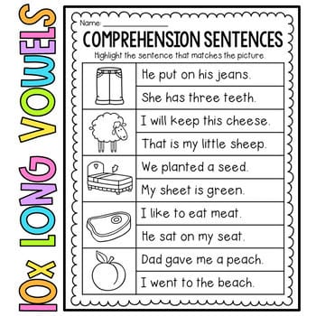 Comprehension Sentences Worksheets - My Teaching Pal