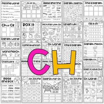 Digraph Worksheet Bundle - CH, SH, TH - My Teaching Pal