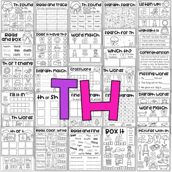 Digraph Worksheet Bundle - CH, SH, TH - My Teaching Pal