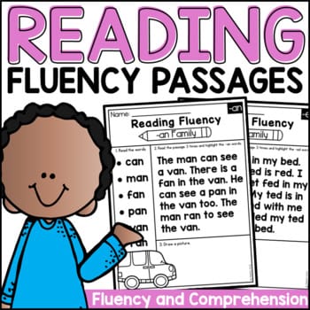 Fluency Reading Passages for Kindergarten - Word Families and ...