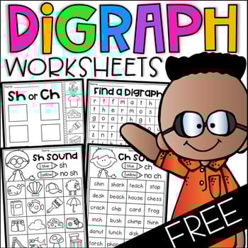 Free Digraph Worksheets - ch, th, sh - My Teaching Pal