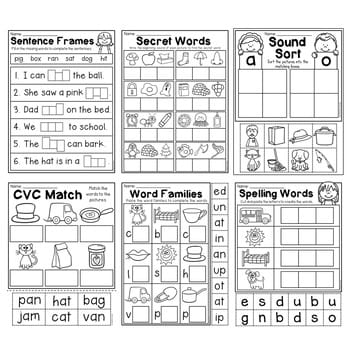 Kindergarten CVC Worksheet Packet - My Teaching Pal