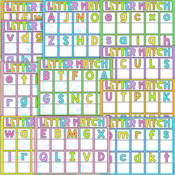 Lower and Uppercase Letter Match - Literacy Center - My Teaching Pal