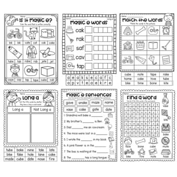 Magic E Worksheets and Centers - CVCE Activities - My Teaching Pal
