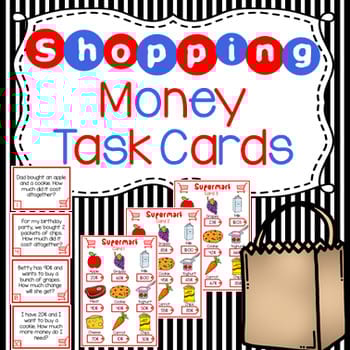 Money Word Problem Task Cards - Grocery Shopping Theme - My Teaching Pal
