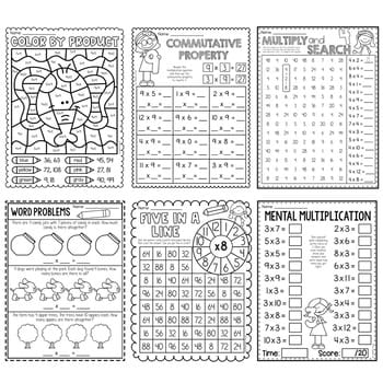 Multiplication Worksheet Bundle - Facts 1 to 12 - My Teaching Pal