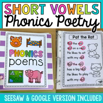 Phonics Poems - CVC and Short Vowel Poetry - Fluency - My Teaching Pal