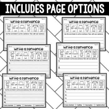 Phonics Writing Worksheets - Sentence Writing - My Teaching Pal