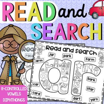 R-Controlled Vowel and Diphthong Read and Search Worksheets - My ...