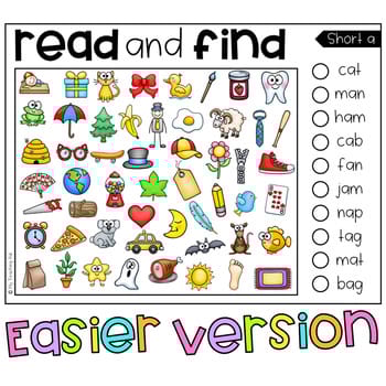 Read and Find Picture Puzzles - Short Vowels and Long Vowels - My ...