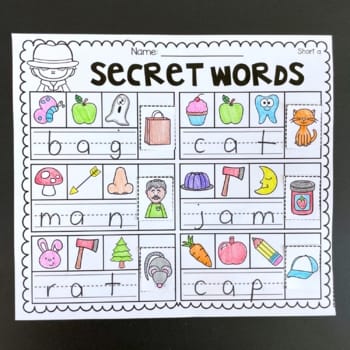 Secret Words Worksheets - CVC and Phonics - My Teaching Pal