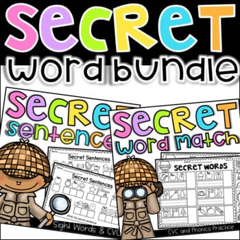 Secret Words and Sentences Worksheets - BUNDLE - My Teaching Pal