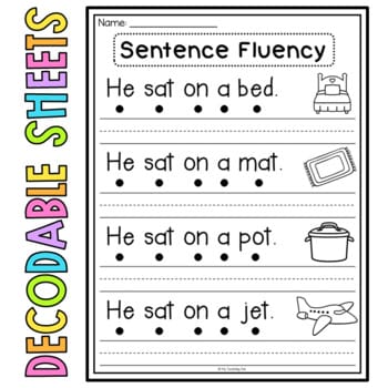 Sentence Fluency Worksheets - Kindergarten Reading - My Teaching Pal