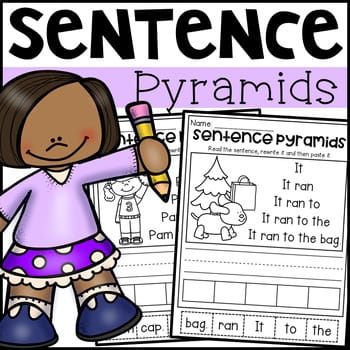 Sentence Pyramid Worksheets - Reading and Fluency Work - My Teaching Pal