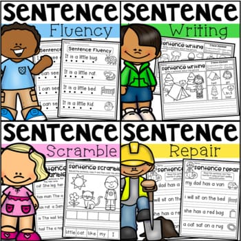 Sentence Work Worksheets BUNDLE - Fluency, Editing, Writing ...
