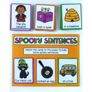 Spooky Sentences - Silly Sentences Writing Center - Halloween October ...
