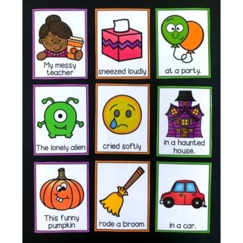 Spooky Sentences - Silly Sentences Writing Center - Halloween October ...
