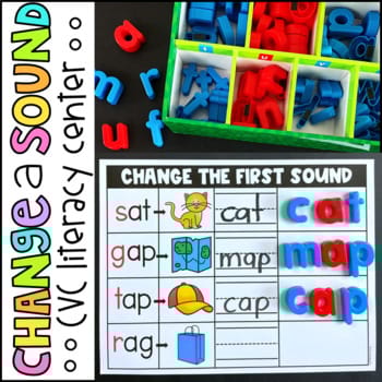 CVC Change a Sound - Literacy Center - My Teaching Pal