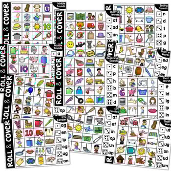 CVC Roll and Cover - Literacy Center - My Teaching Pal