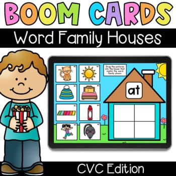 CVC Word Family Houses - Digital Task Cards - Boom Cards - My Teaching Pal