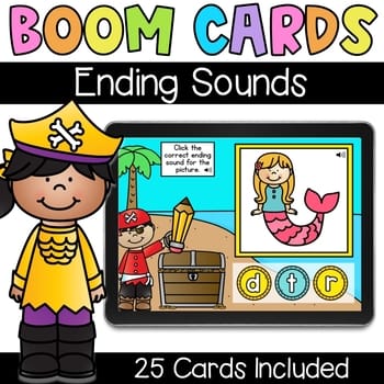 Ending Sounds - Digital Task Cards - Boom Cards - My Teaching Pal
