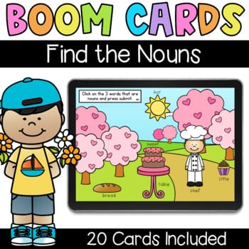 Find the Nouns - Digital Task Cards - Boom Cards - My Teaching Pal