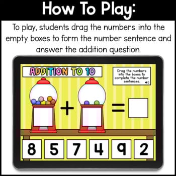 Gumball Addition to 10 - Digital Task Cards - Boom Cards - My Teaching Pal