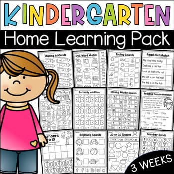 Kindergarten Home Learning Pack - Distance Learning - My Teaching Pal