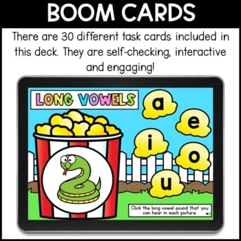 Long Vowels - Digital Task Cards - Boom Cards - My Teaching Pal