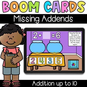 Missing Addends - Digital Task Cards - Boom Cards - My Teaching Pal