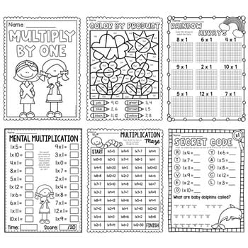Multiplication Worksheets and Activities - 1 Times Tables - My Teaching Pal