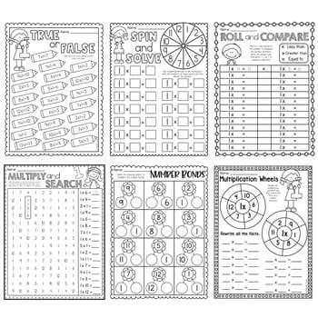 Multiplication Worksheets and Activities - 1 Times Tables - My Teaching Pal