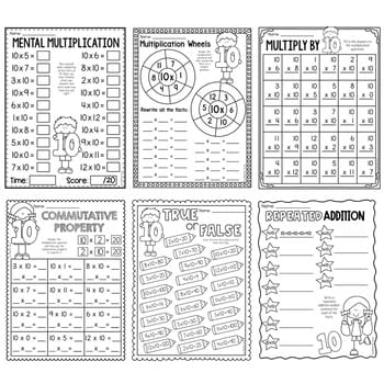 Multiplication Worksheets and Activities - 10 Times Tables - My ...