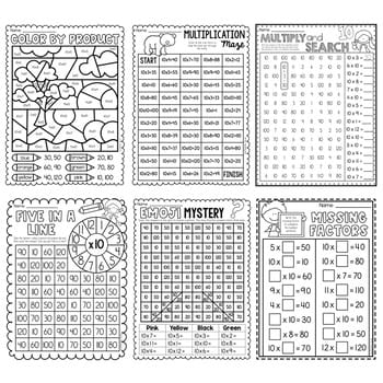 Multiplication Worksheets and Activities - 10 Times Tables - My ...