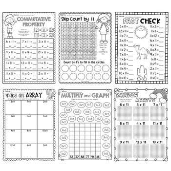 Multiplication Worksheets and Activities - 11 Times Tables - My ...