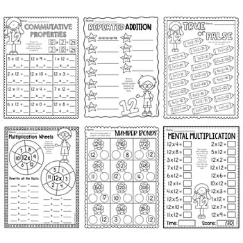 Multiplication Worksheets and Activities - 12 Times Tables - My ...