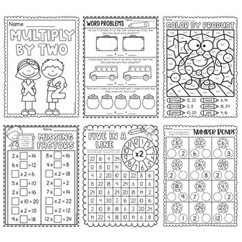 Multiplication Worksheets and Activities - 2 Times Tables - My Teaching Pal