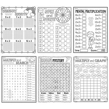 Multiplication Worksheets and Activities - 2 Times Tables - My Teaching Pal
